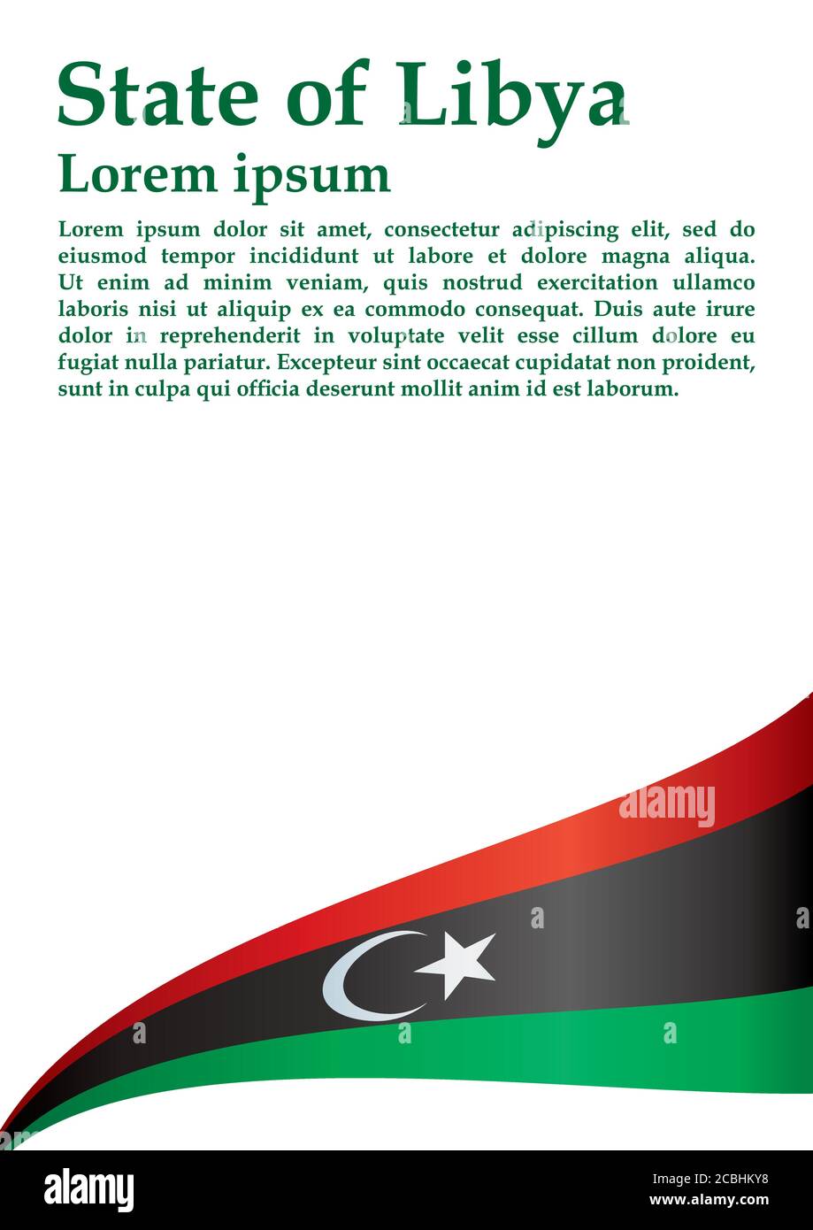 Flag of Libya, State of Libya. Template for award design, an official ...
