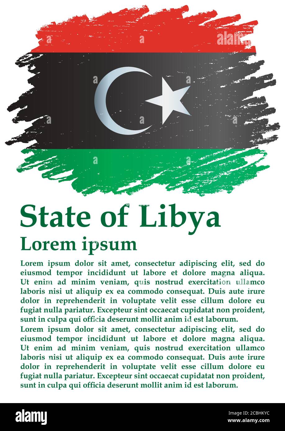 Flag of Libya, State of Libya. Template for award design, an official ...