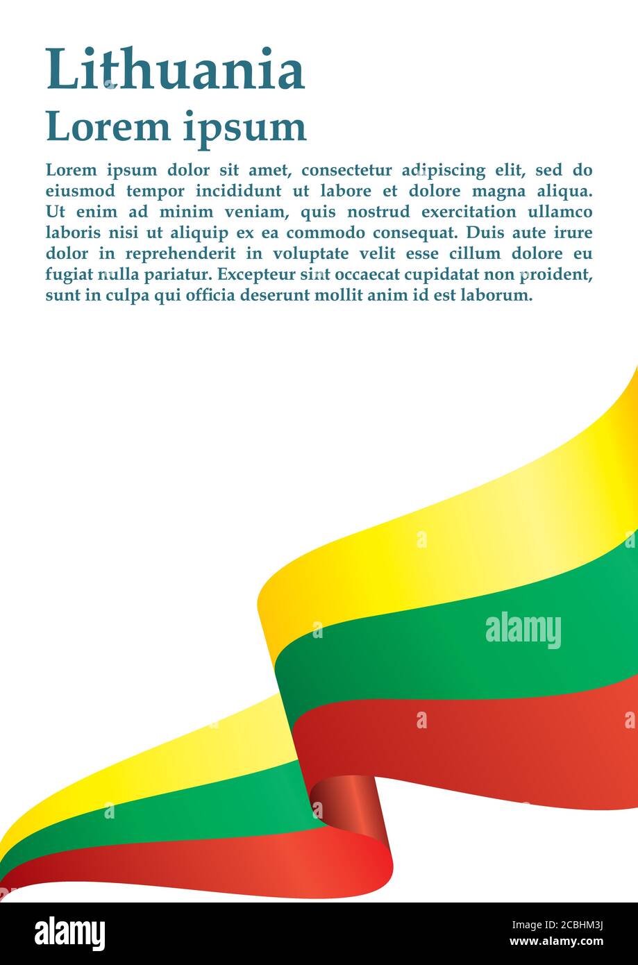 Flag of Lithuania, Republic of Lithuania. Template for award design, an ...