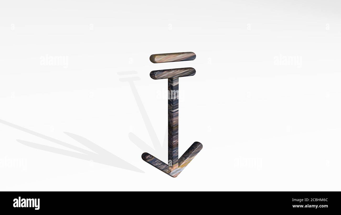 navigation down 3D icon standing on the floor - 3D illustration for map ...