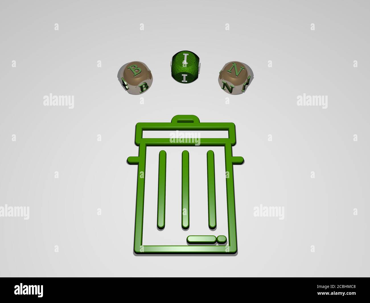 bin circular text of separate letters around the 3D icon - 3D ...