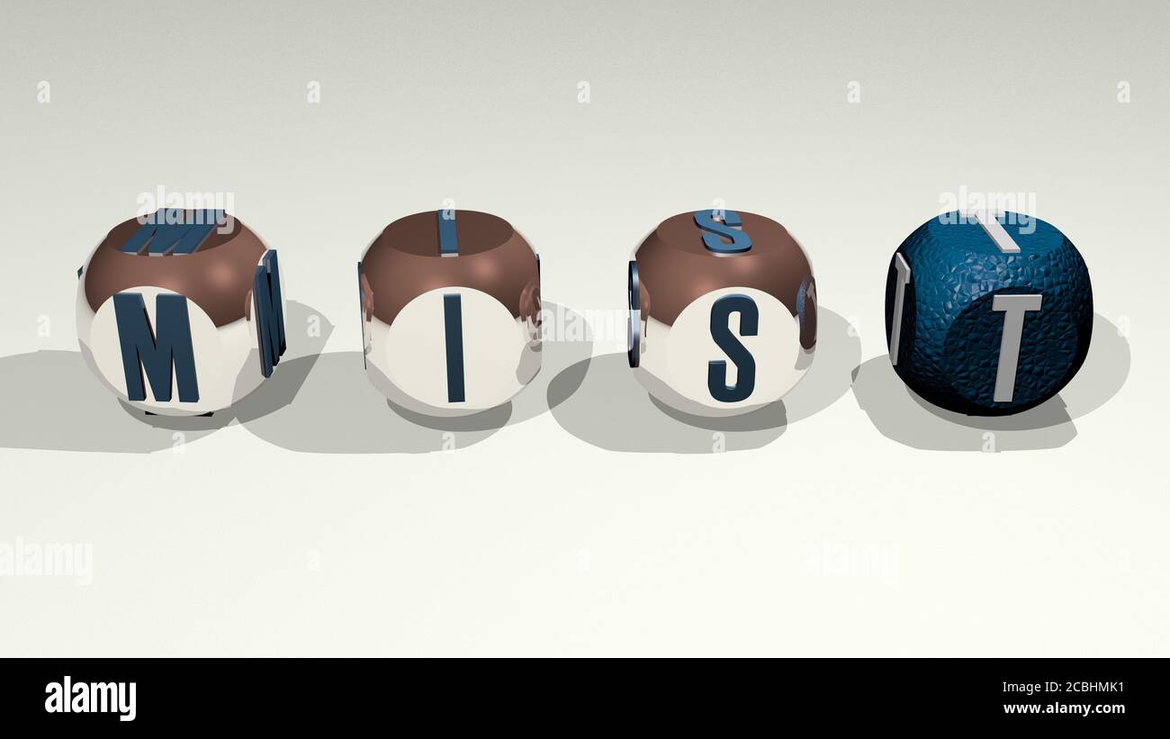 Winter summer: MIST text of cubic individual letters - 3D illustration ...