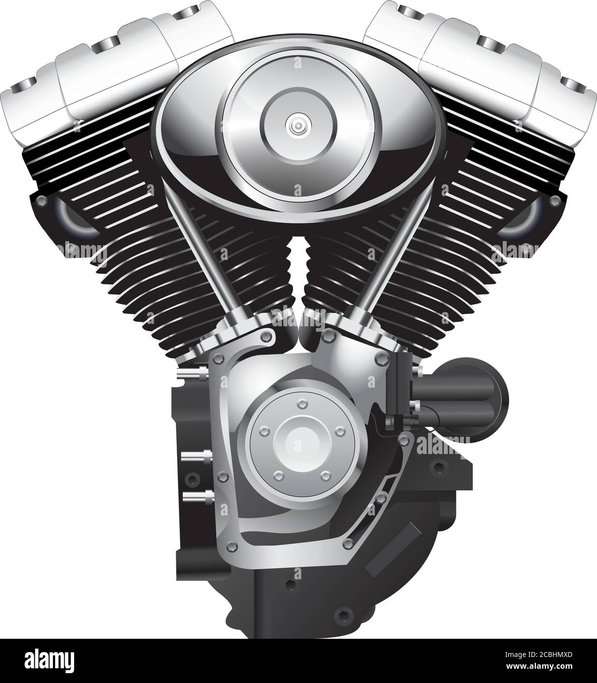 retro motorcycle engine over white background Stock Vector Image & Art ...