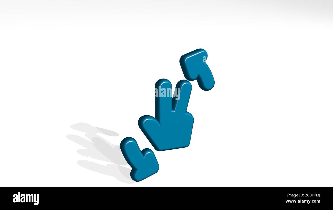 gesture two finger flip left 3D icon casting shadow - 3D illustration ...
