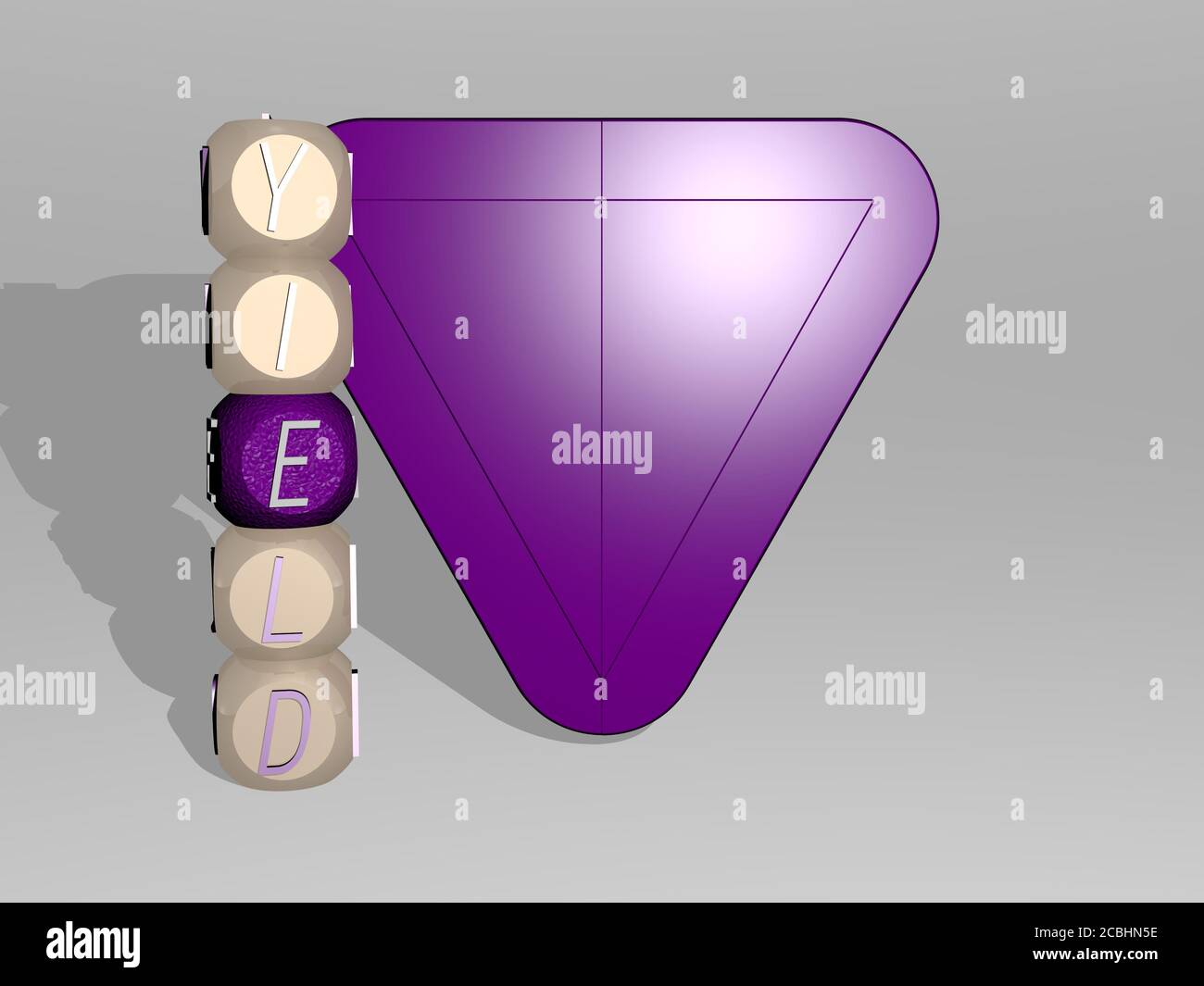3D illustration of YIELD graphics and text around the icon made by ...