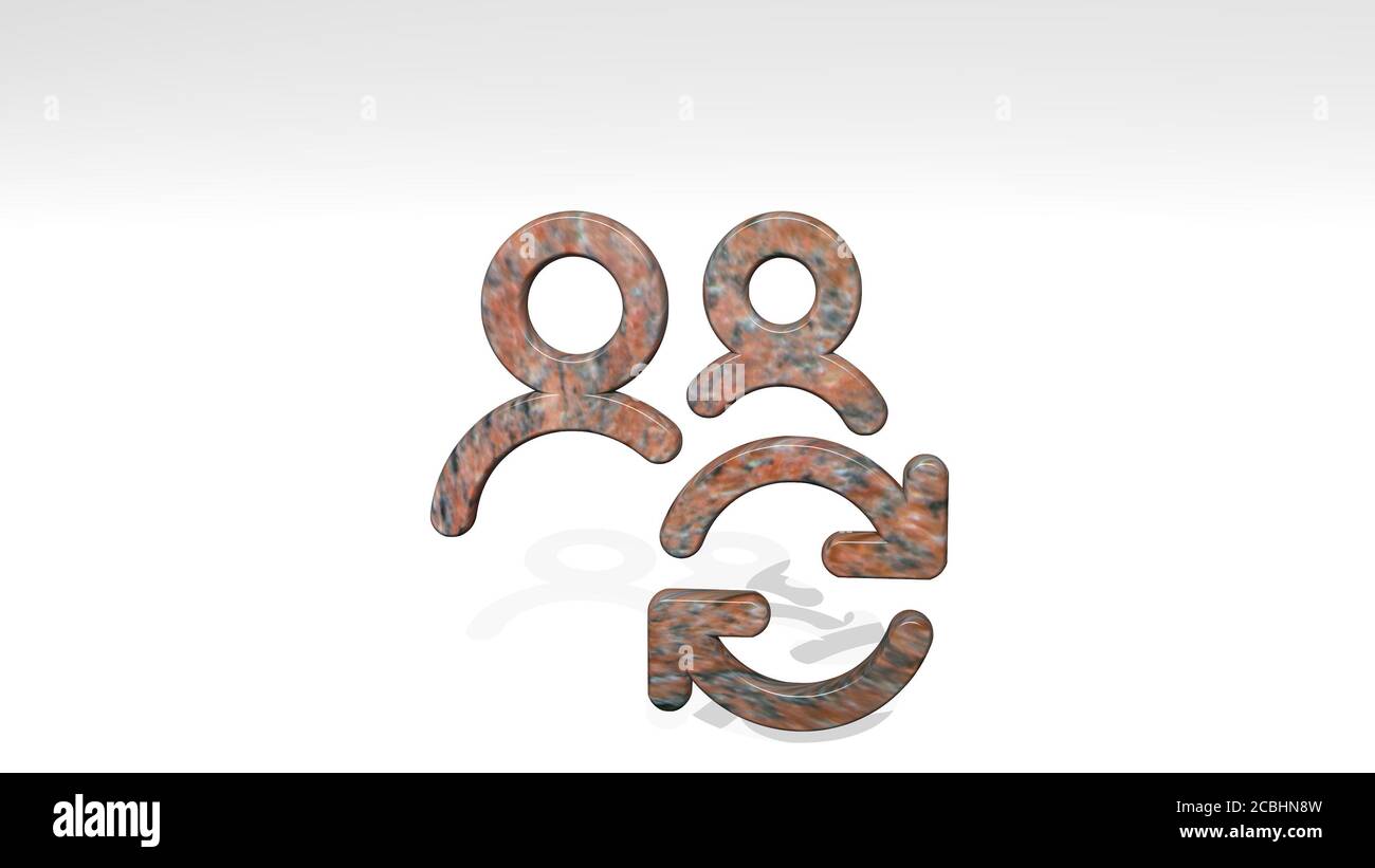 multiple actions refresh 3D icon standing on the floor - 3D ...