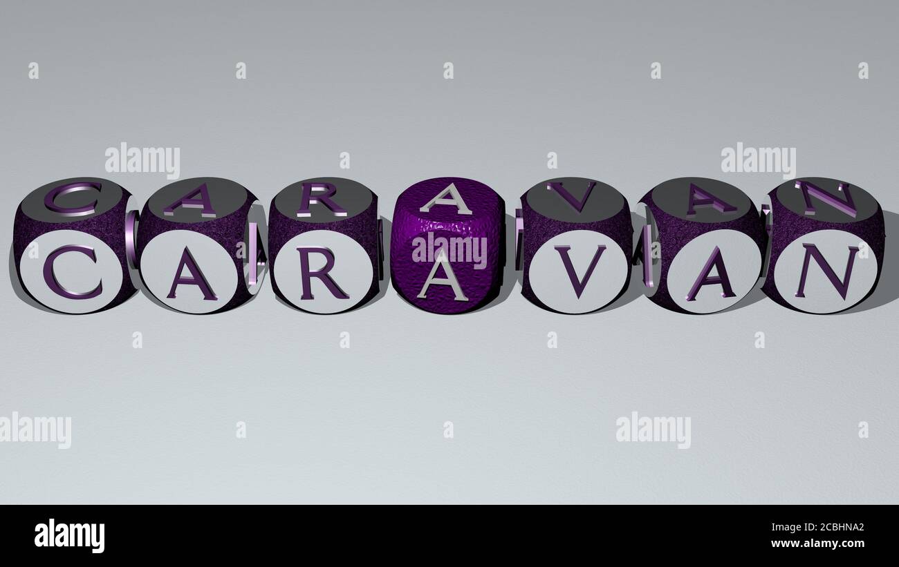 CARAVAN combined by dice letters and color crossing for the related ...