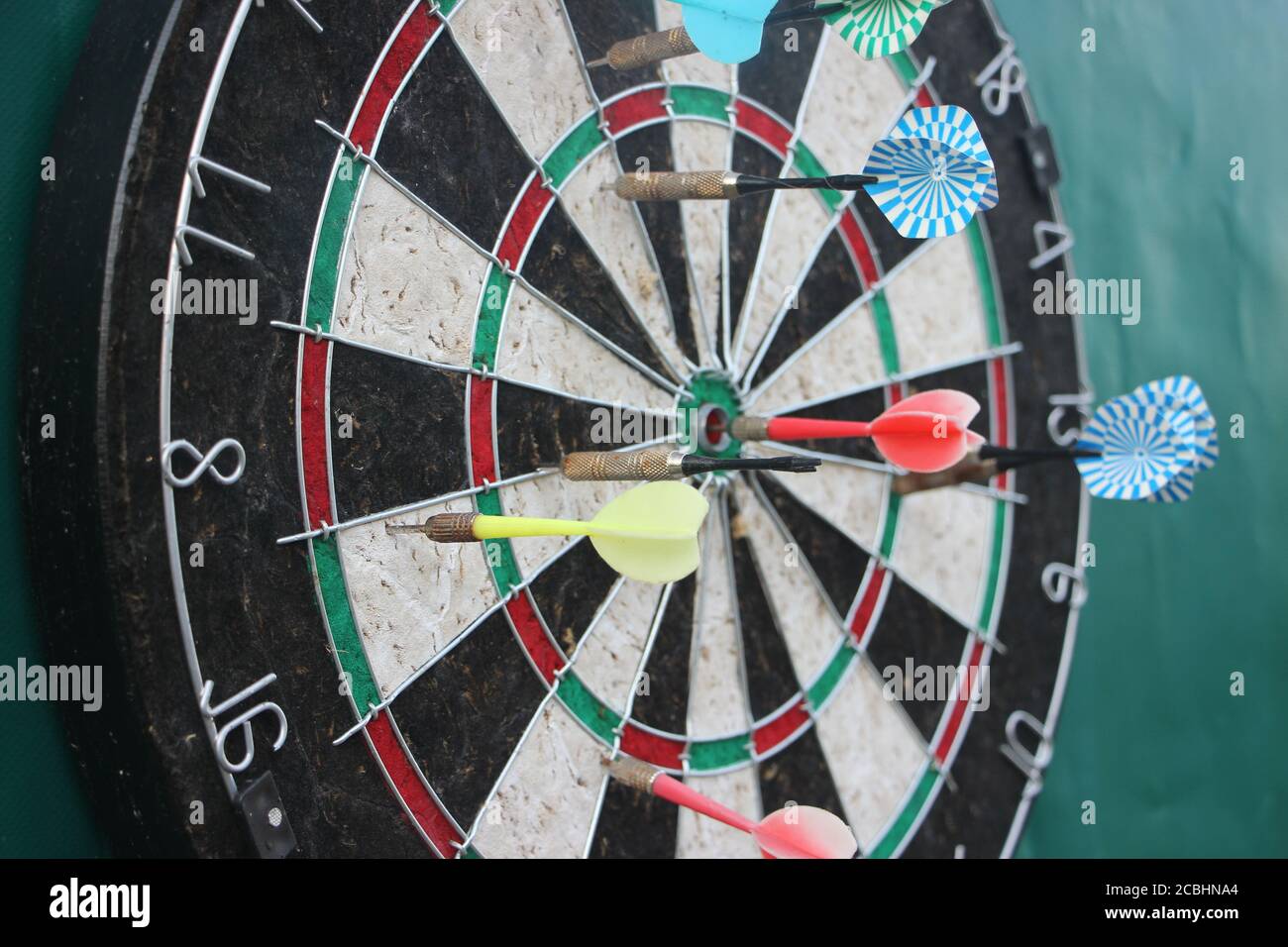 Darts target closeup. Success hitting target aim goal achievement ...