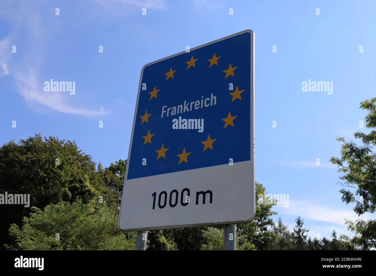 Customs sign at the external border of France Stock Photo - Alamy