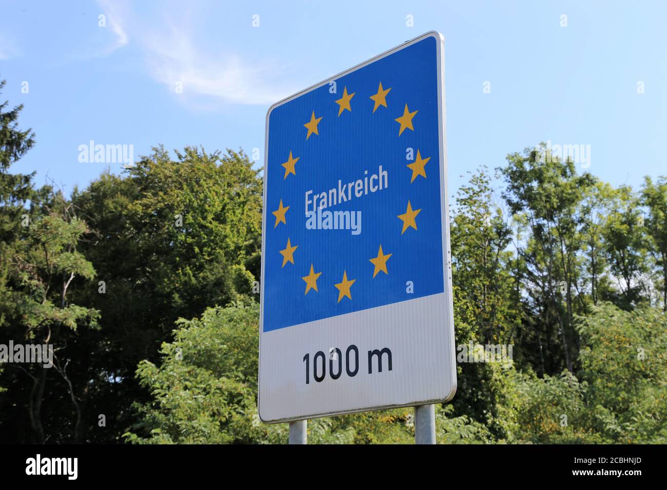 Customs sign at the external border of France Stock Photo - Alamy