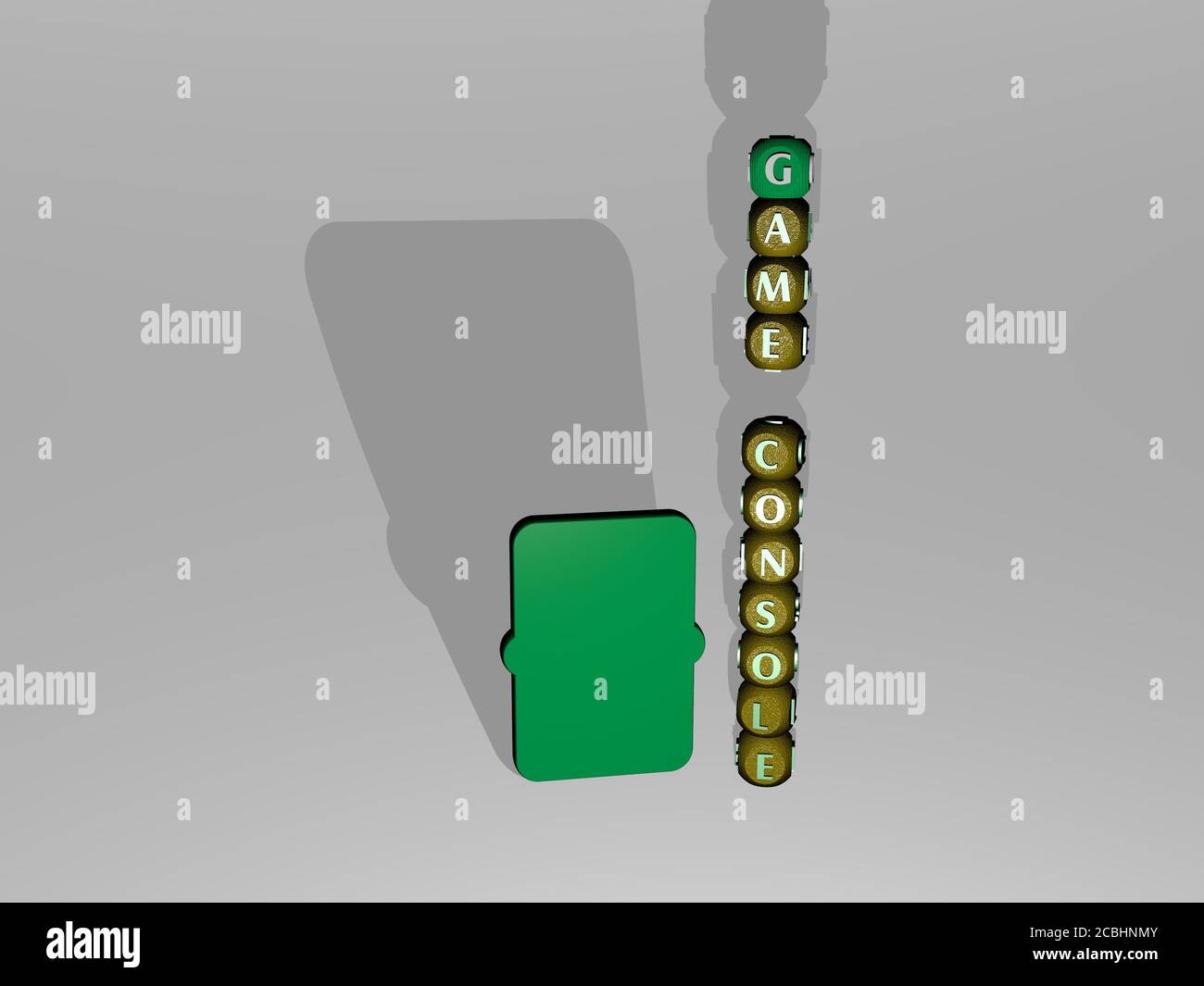 game console text beside the 3D icon - 3D illustration for background ...