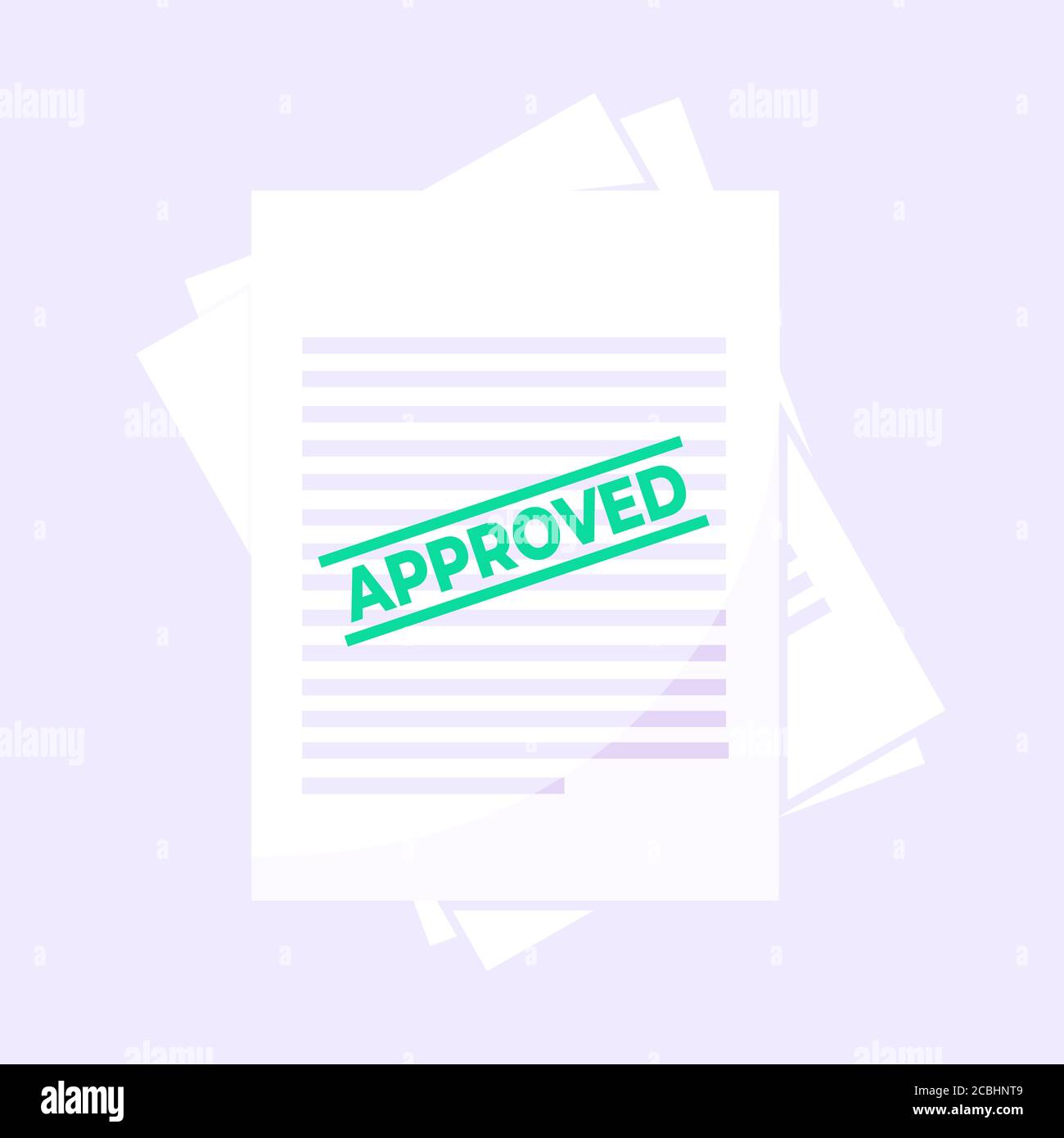 Approved claim or credit loan form, paper sheets and approved stamp ...