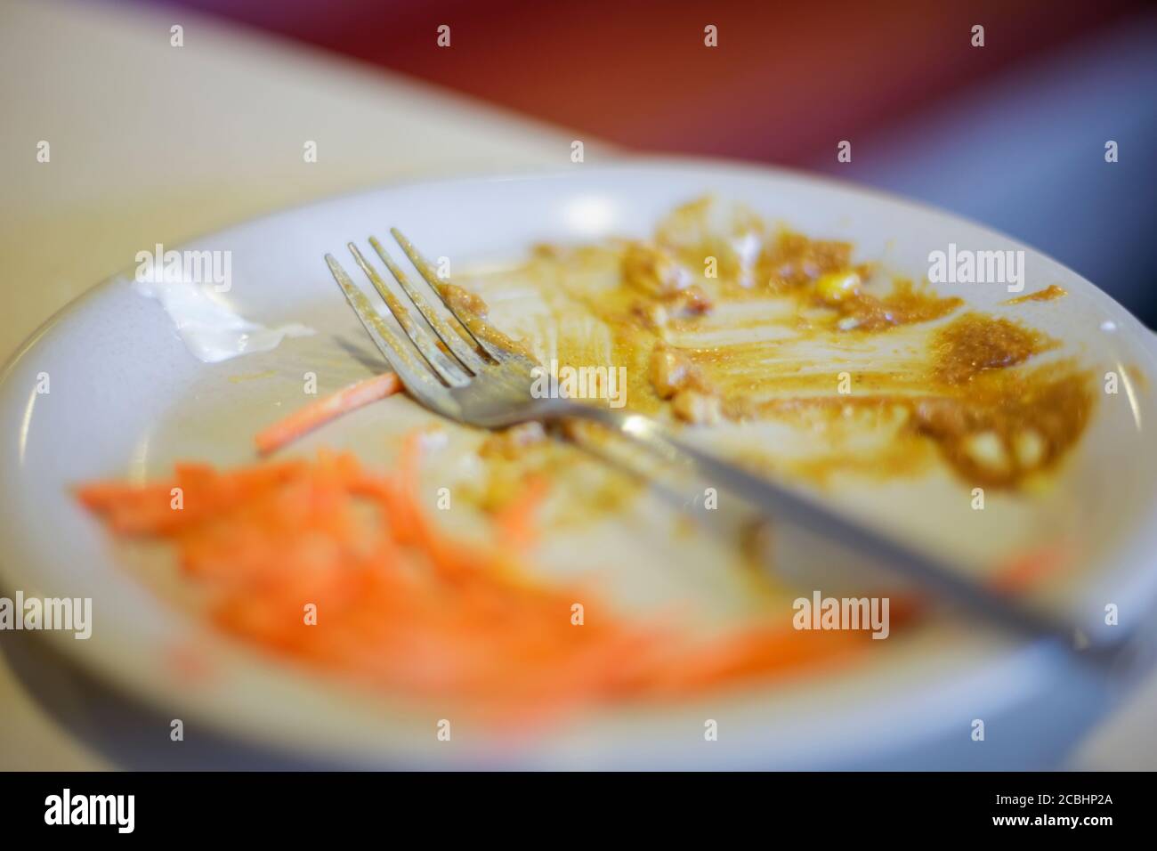 An empty plate, dirty after the meal is finished Stock Photo - Alamy