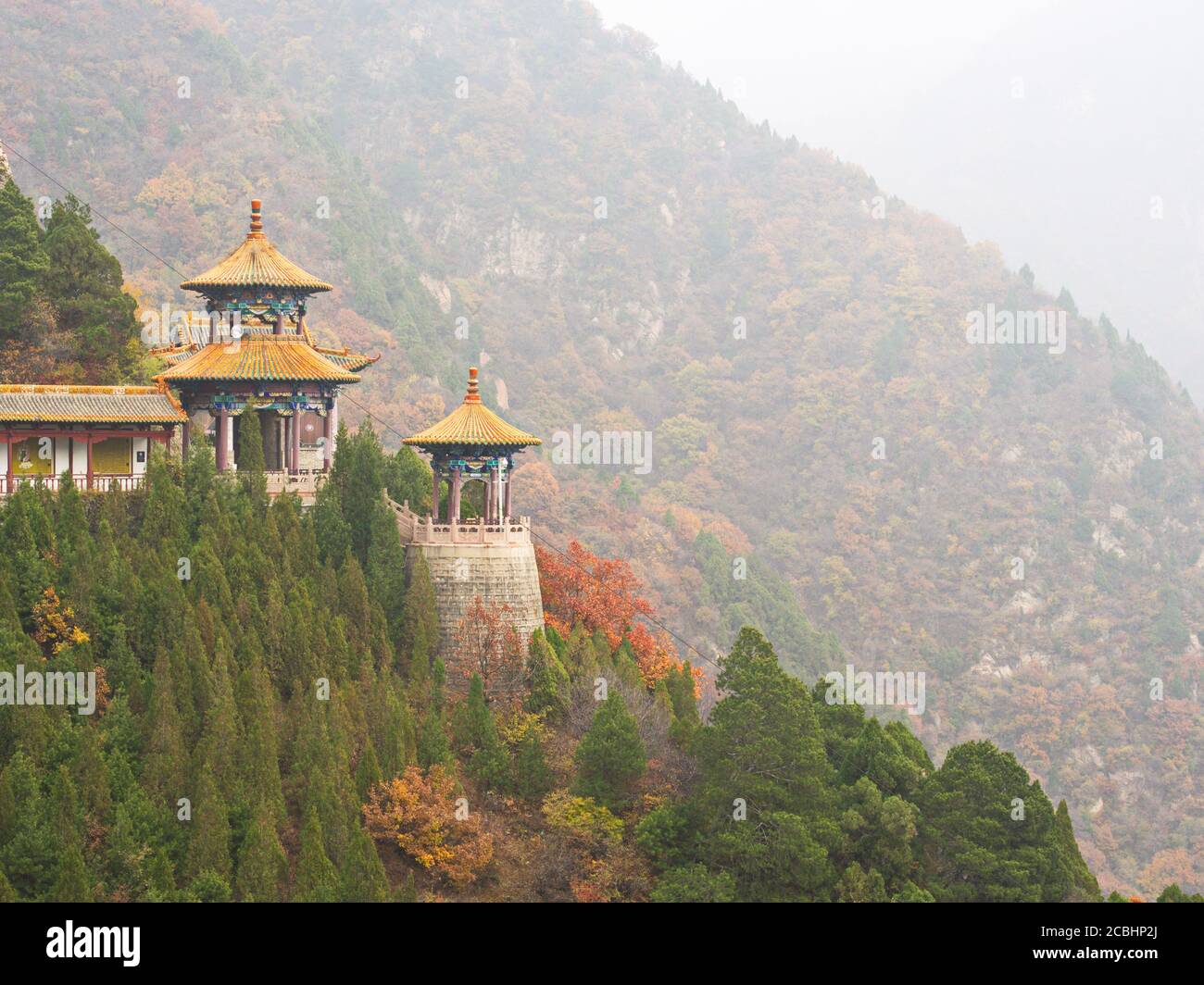 Mianshan Mountain the World Heritage, Many of Ancient Hanging Taoist ...