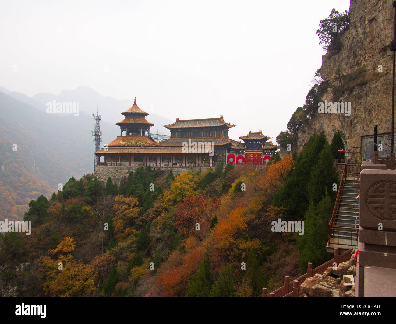 Mianshan Mountain the World Heritage, Many of Ancient Hanging Taoist ...
