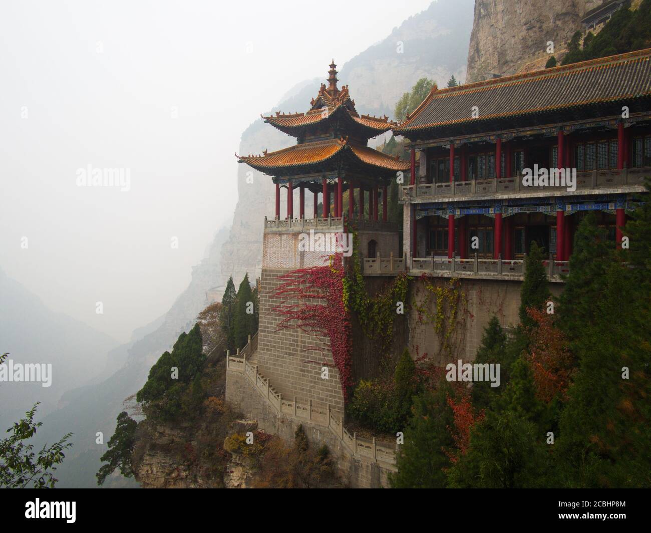Mianshan Mountain the World Heritage, Many of Ancient Hanging Taoist ...