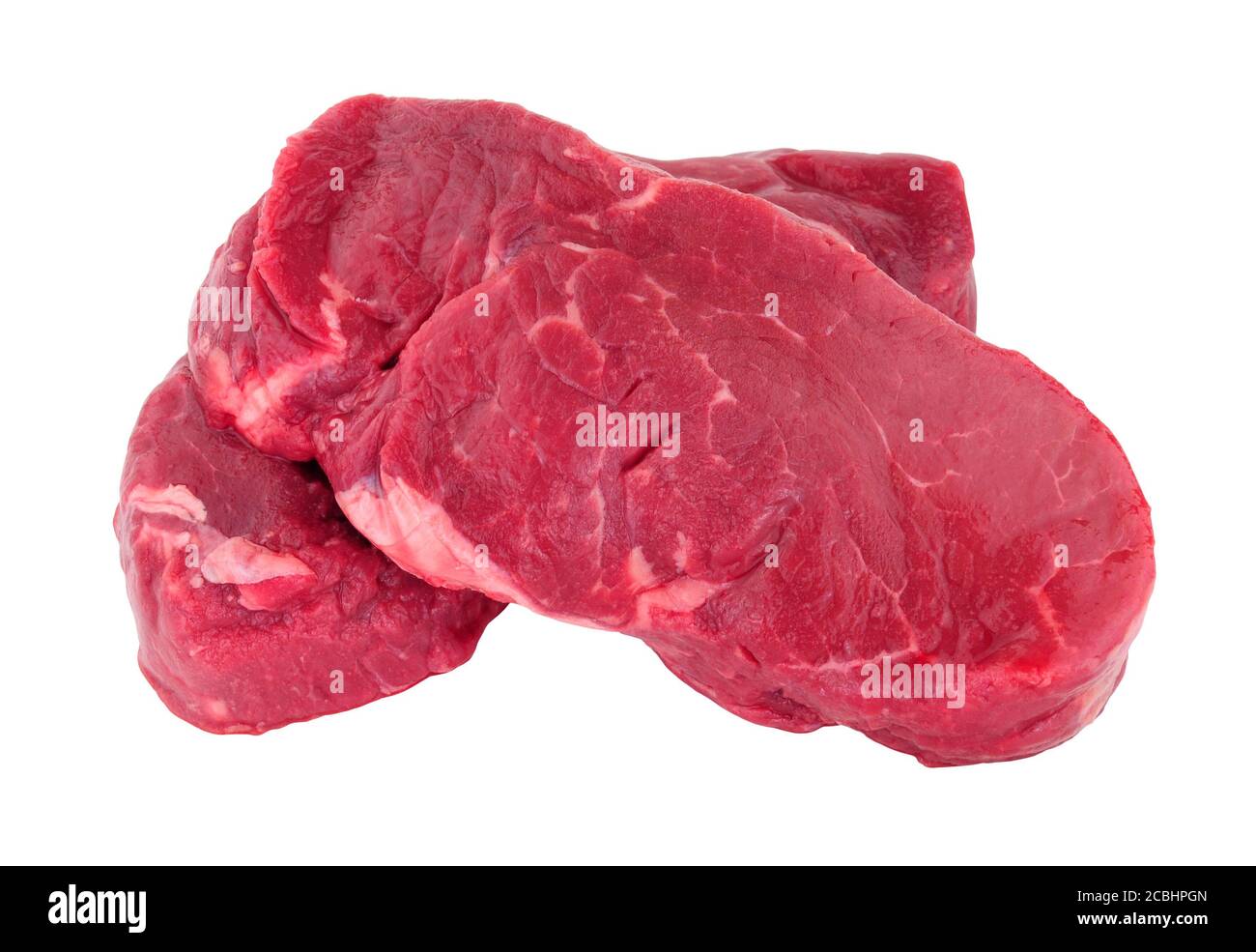 Fresh raw fillet beef steaks isolated on a white background Stock Photo ...