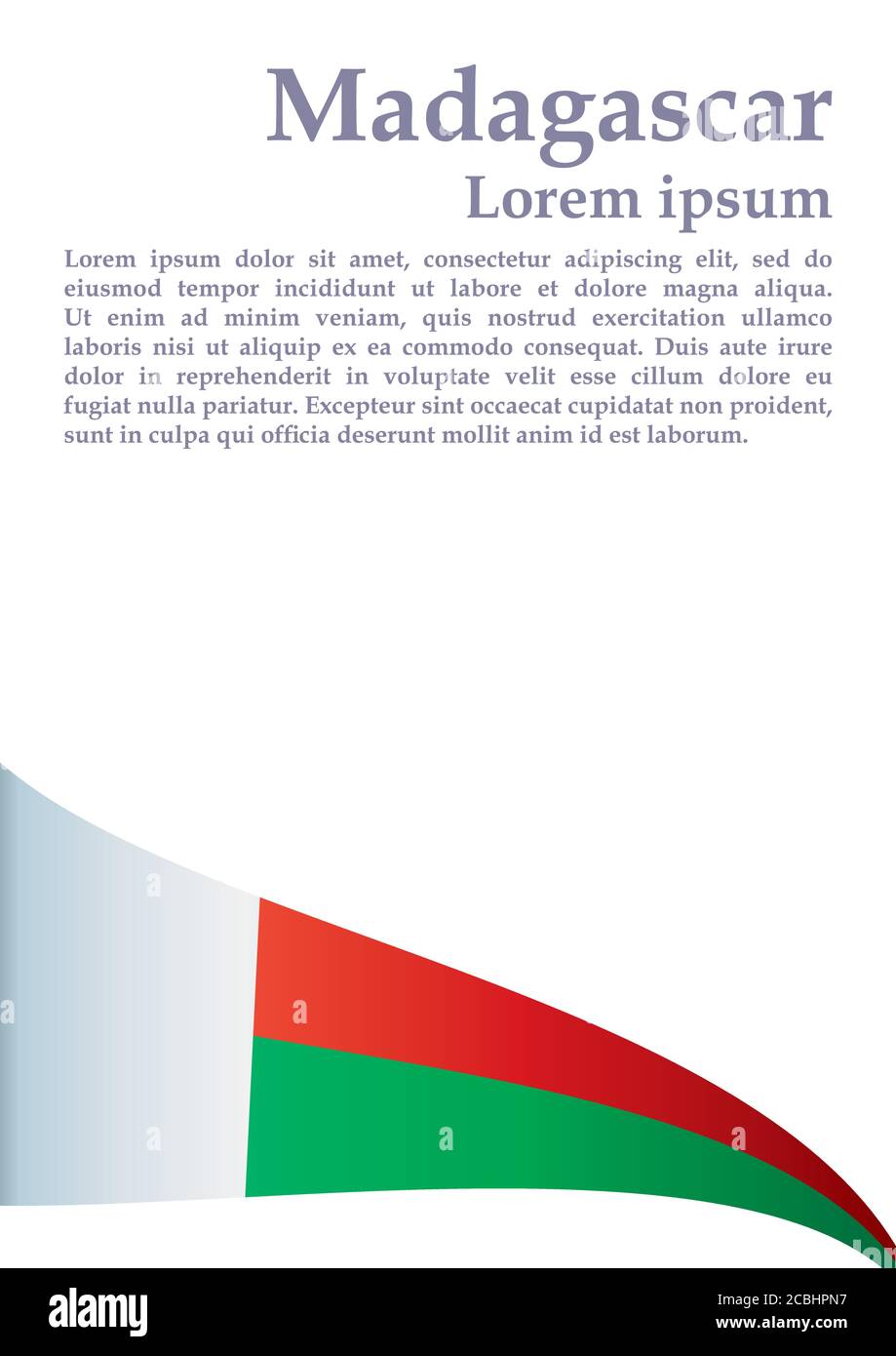 Flag of Madagascar, Republic of Madagascar. Template for award design ...