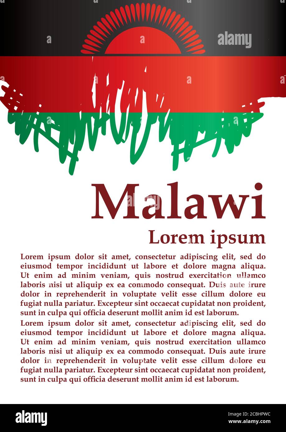 Flag of Malawi, Republic of Malawi. Template for award design, an ...