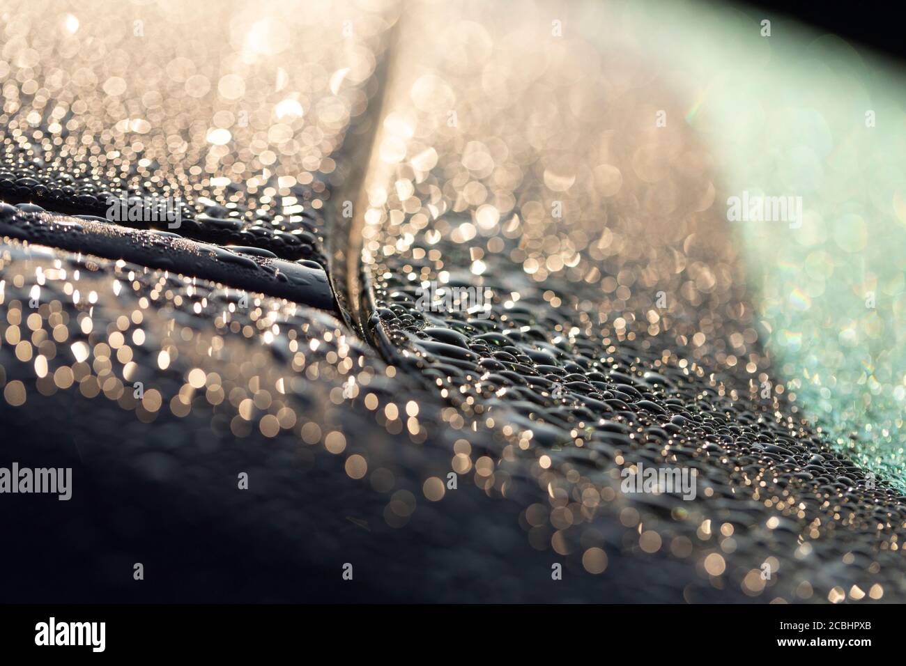 Dew drops on automotive body, rain drops on a car Stock Photo - Alamy
