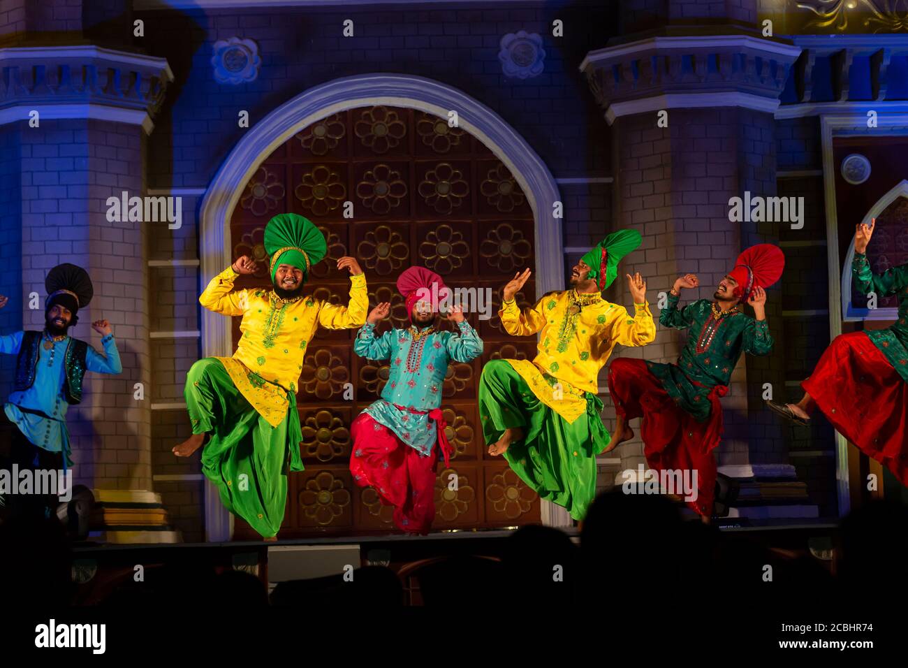 Punjabi style bhangra dance (a famous indian style of dancing in State ...