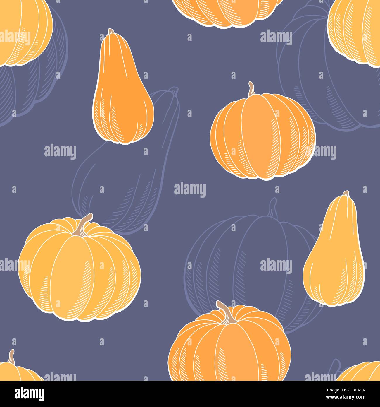 Flat vector pumpkin pattern Stock Vector Images - Alamy