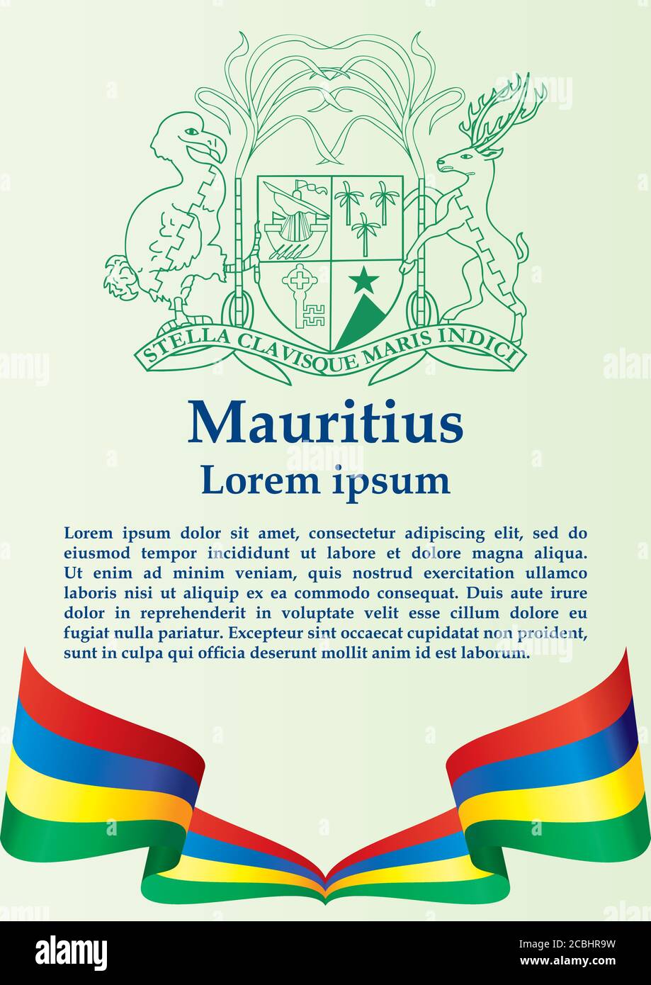 Flag of Mauritius, Republic of Mauritius. Bright, colorful vector ...