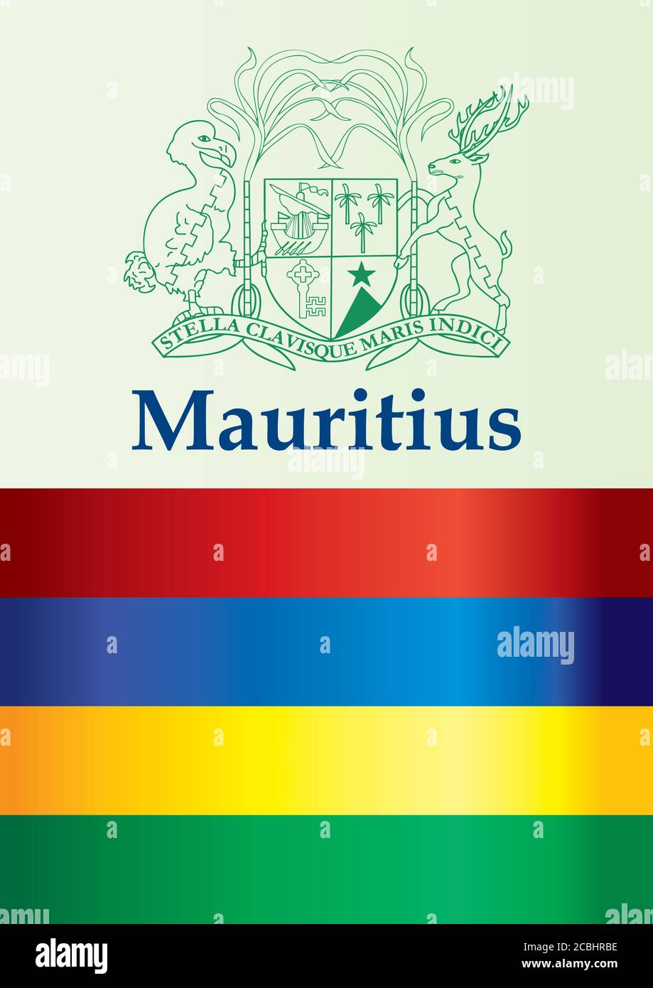 Flag of Mauritius, Republic of Mauritius. Bright, colorful vector ...