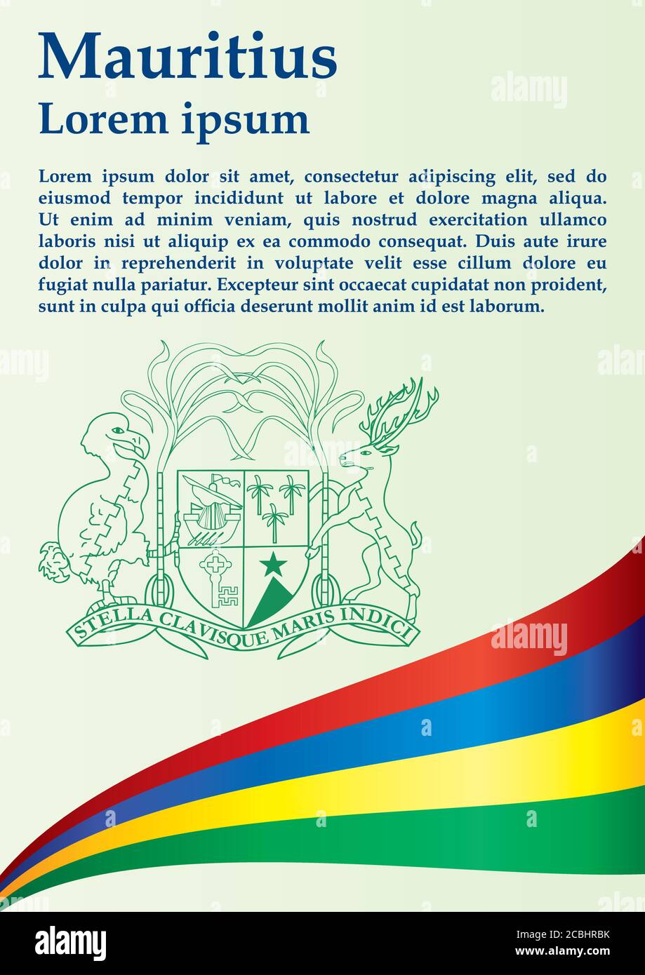 Flag of Mauritius, Republic of Mauritius. Bright, colorful vector ...