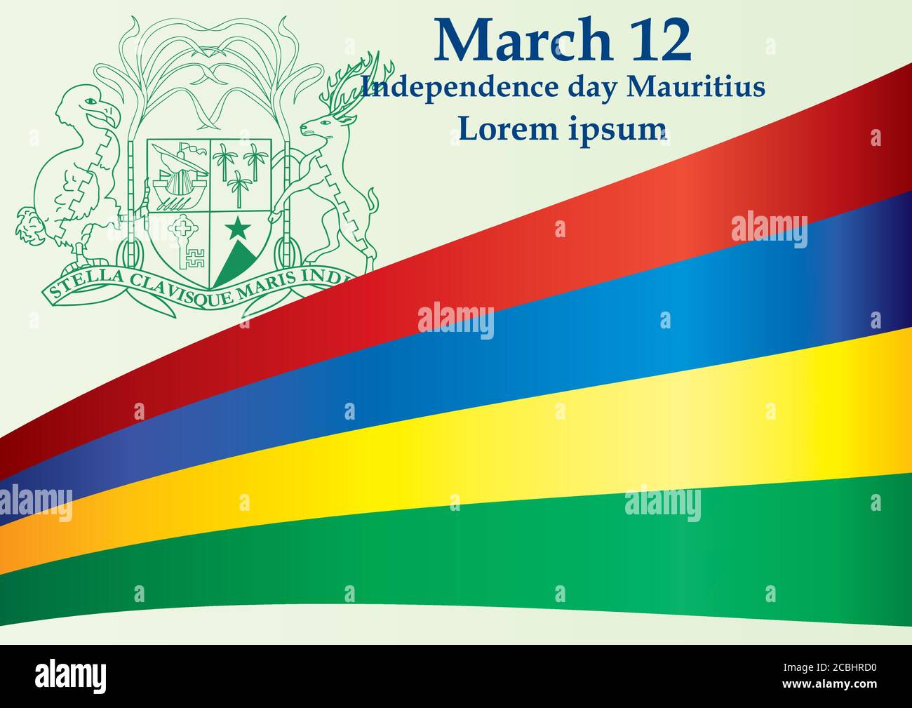 Flag of Mauritius, Republic of Mauritius. March 12, Independence day ...