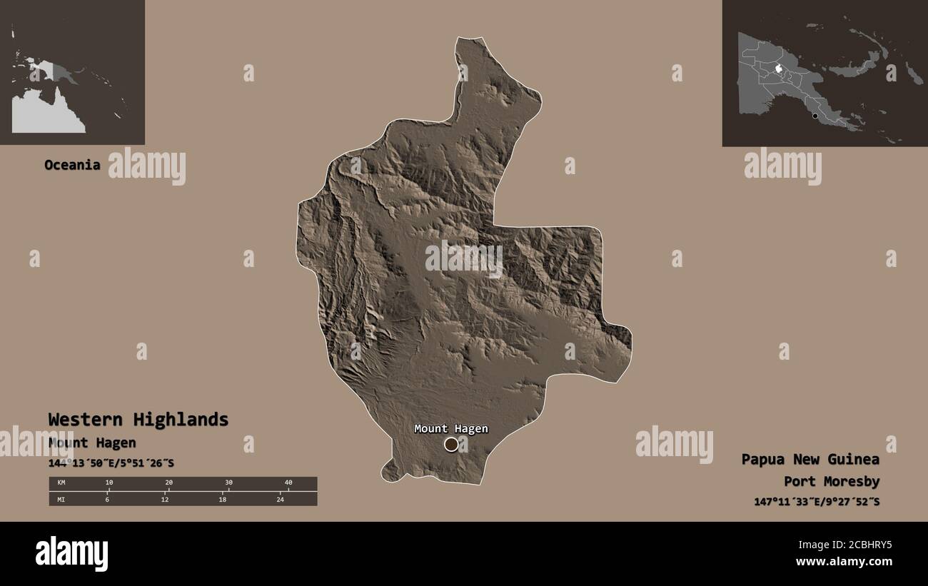 Shape of Western Highlands, province of Papua New Guinea, and its ...