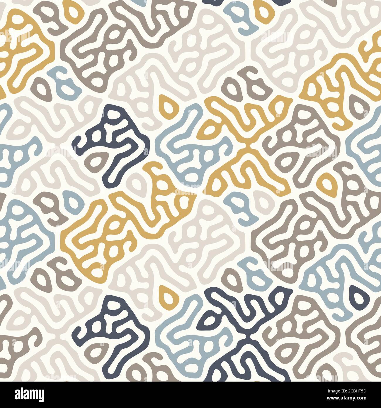 Abstract organic background, natural maze labyrinth, reaction diffusion pattern. Seamless vector ...