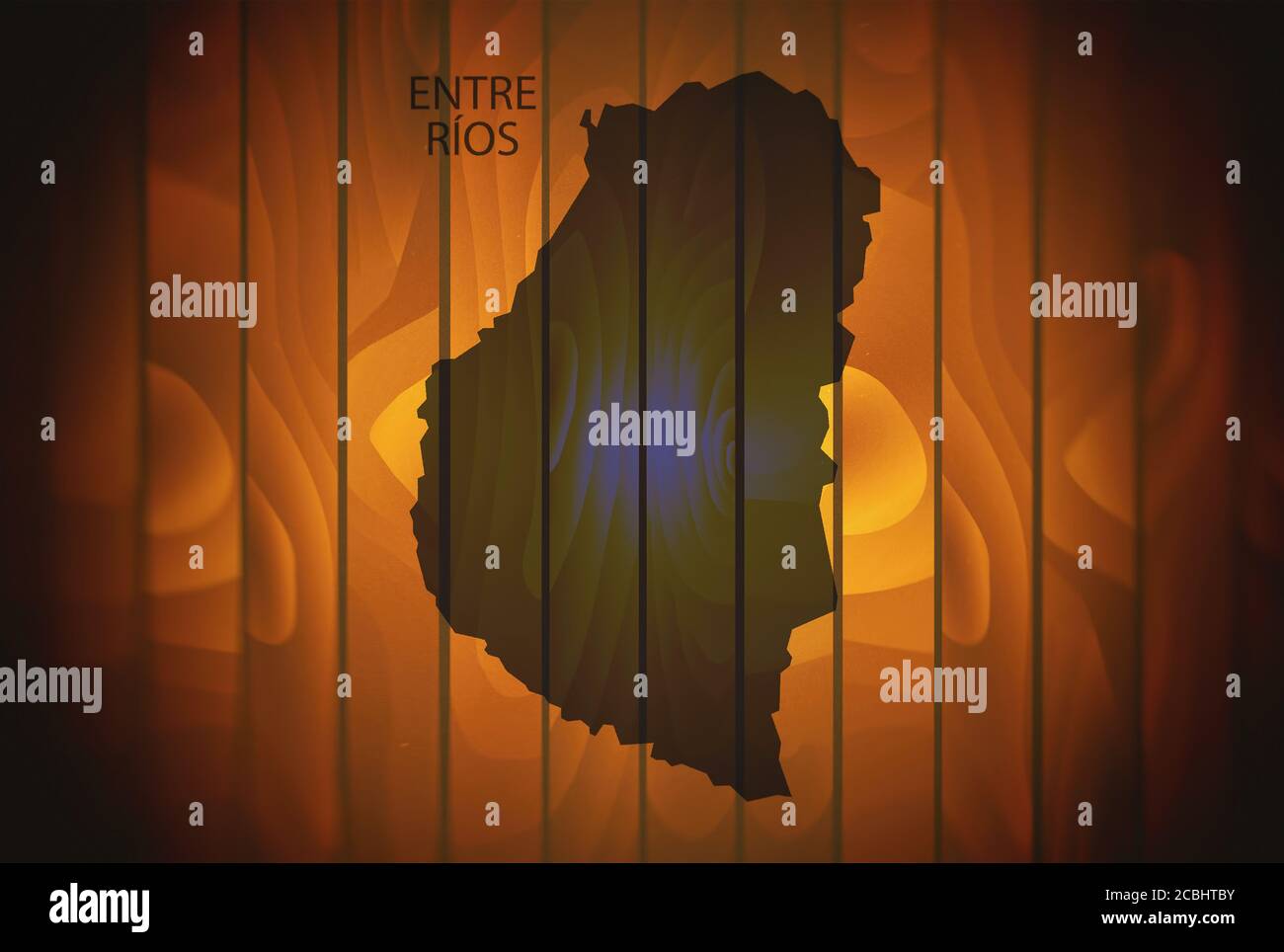 Map of Entre Ríos Province, Argentina, on a wooden background, 3D ...