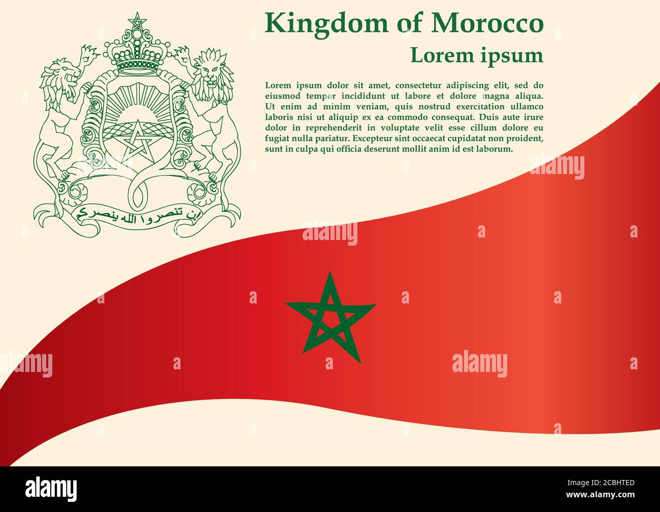 Flag of Morocco, Kingdom of Morocco. Bright, colorful vector ...
