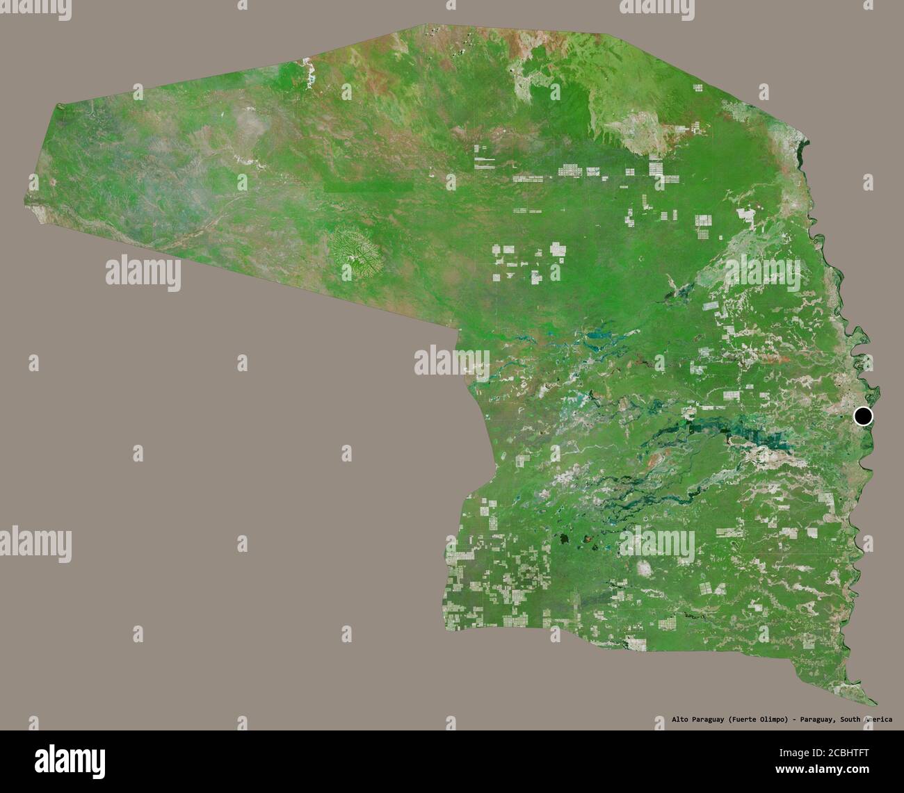 Shape of Alto Paraguay, department of Paraguay, with its capital ...