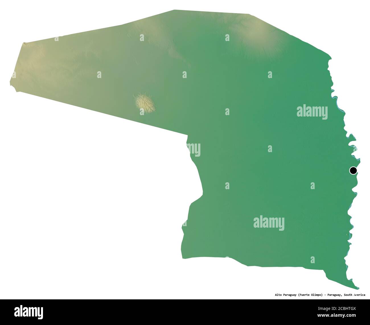 Shape of Alto Paraguay, department of Paraguay, with its capital ...