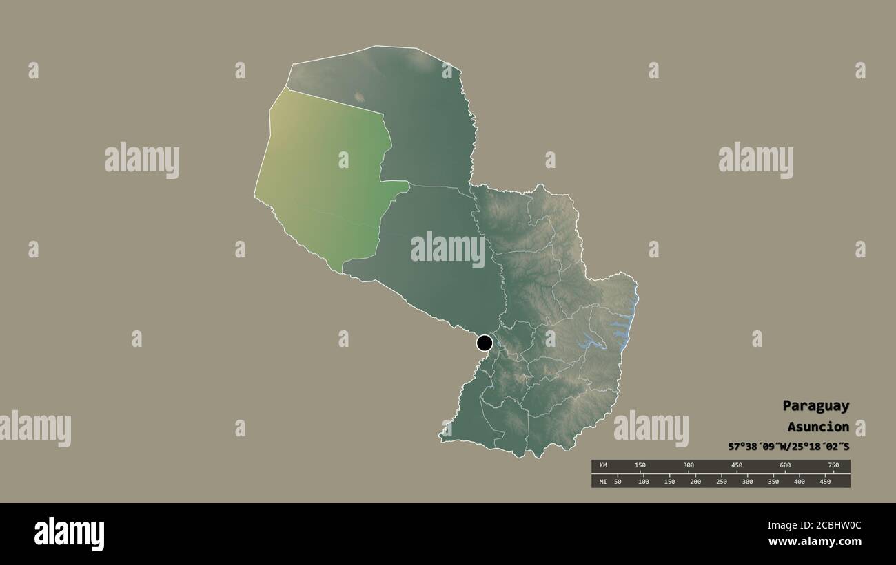 Paraguay relief map hi-res stock photography and images - Alamy