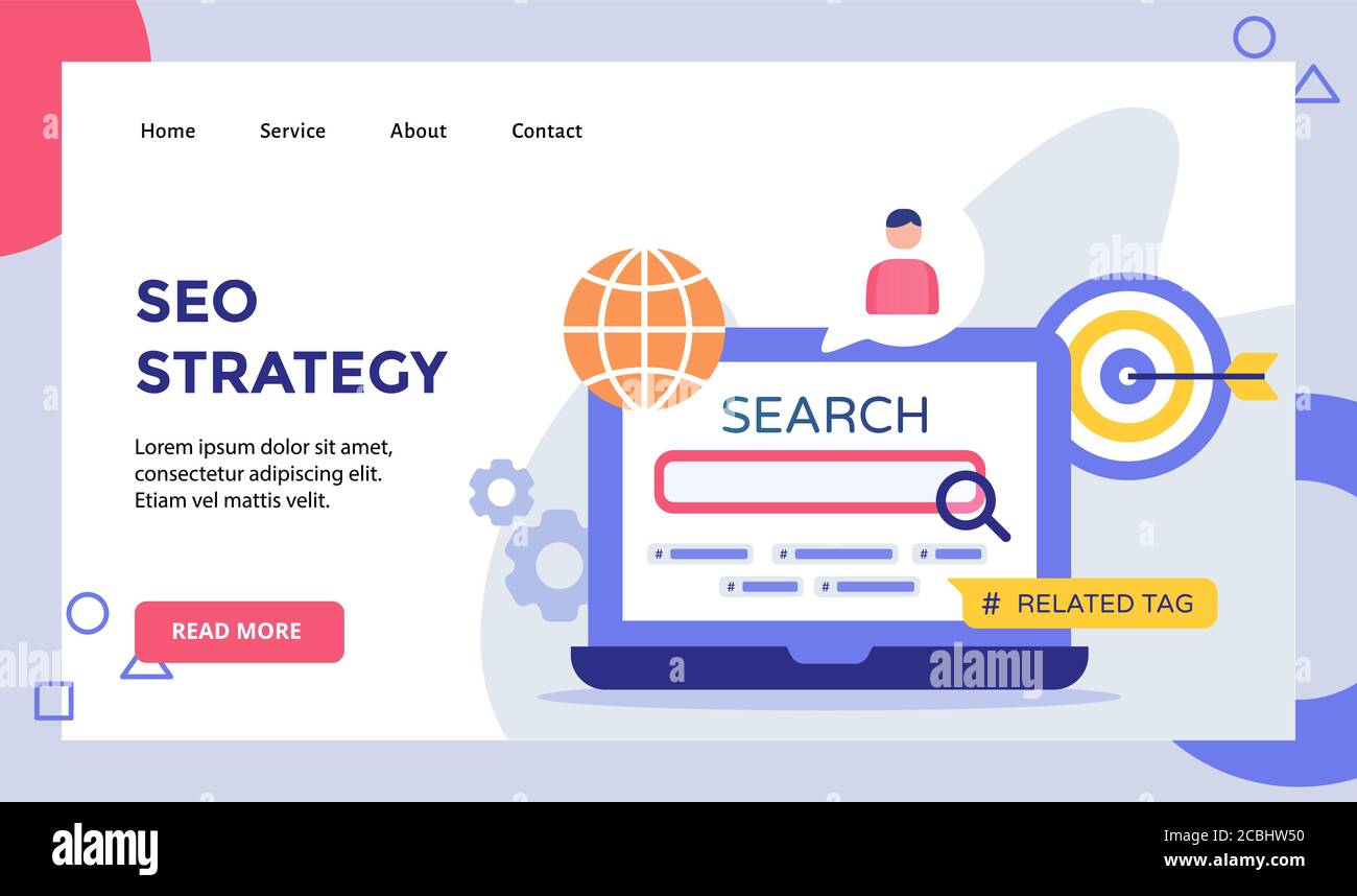 SEO strategy search engine on display monitor laptop campaign for web ...