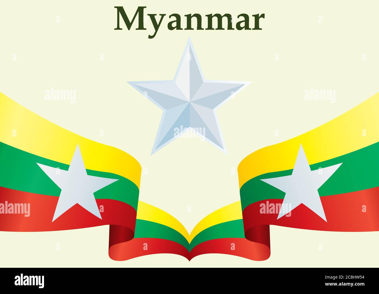 Flag of Myanmar, Republic of the Union of Myanmar. template for award ...