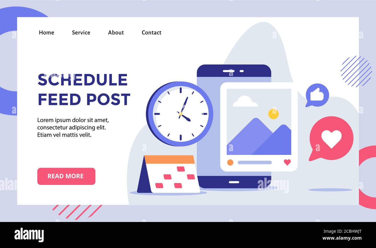 Schedule feed post picture on smartphone screen campaign for web ...