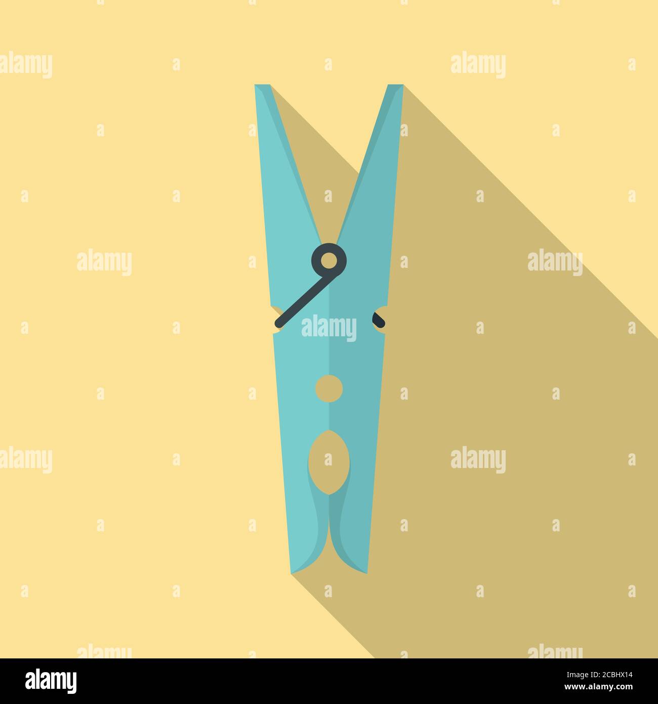 Laundry clothes pin icon. Flat illustration of laundry clothes pin ...