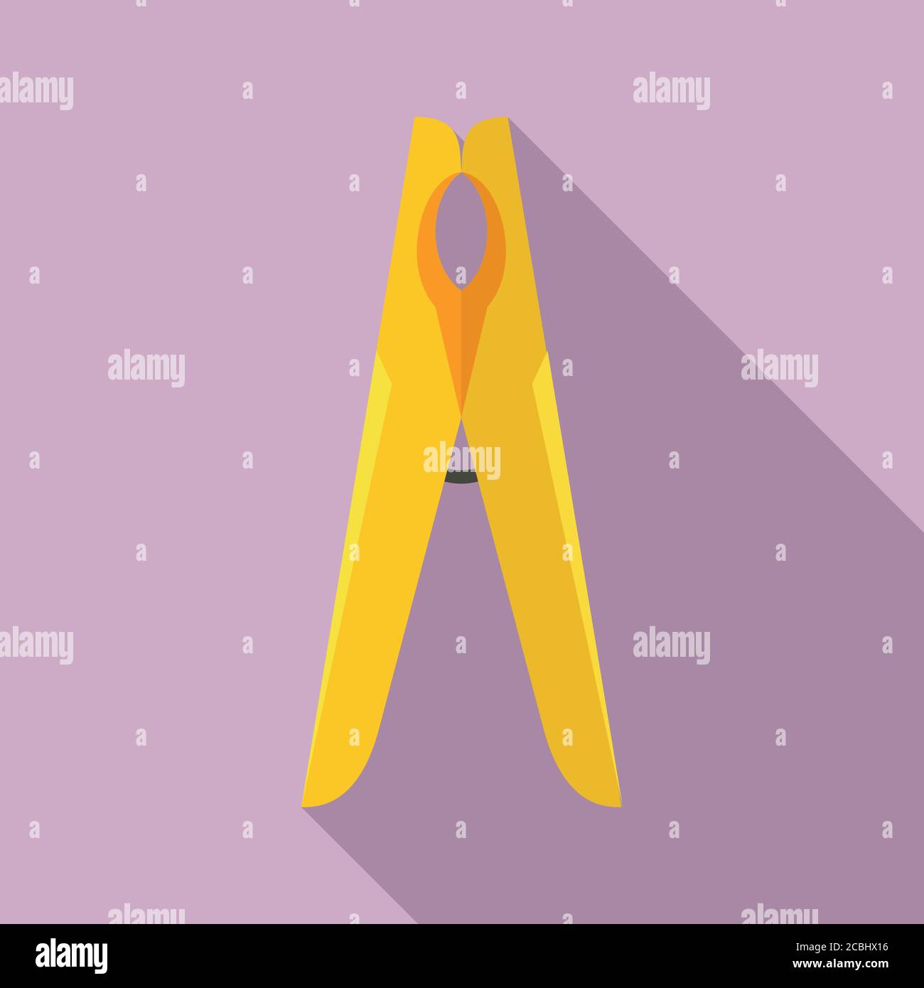 Clamp clothes pin icon. Flat illustration of clamp clothes pin vector ...