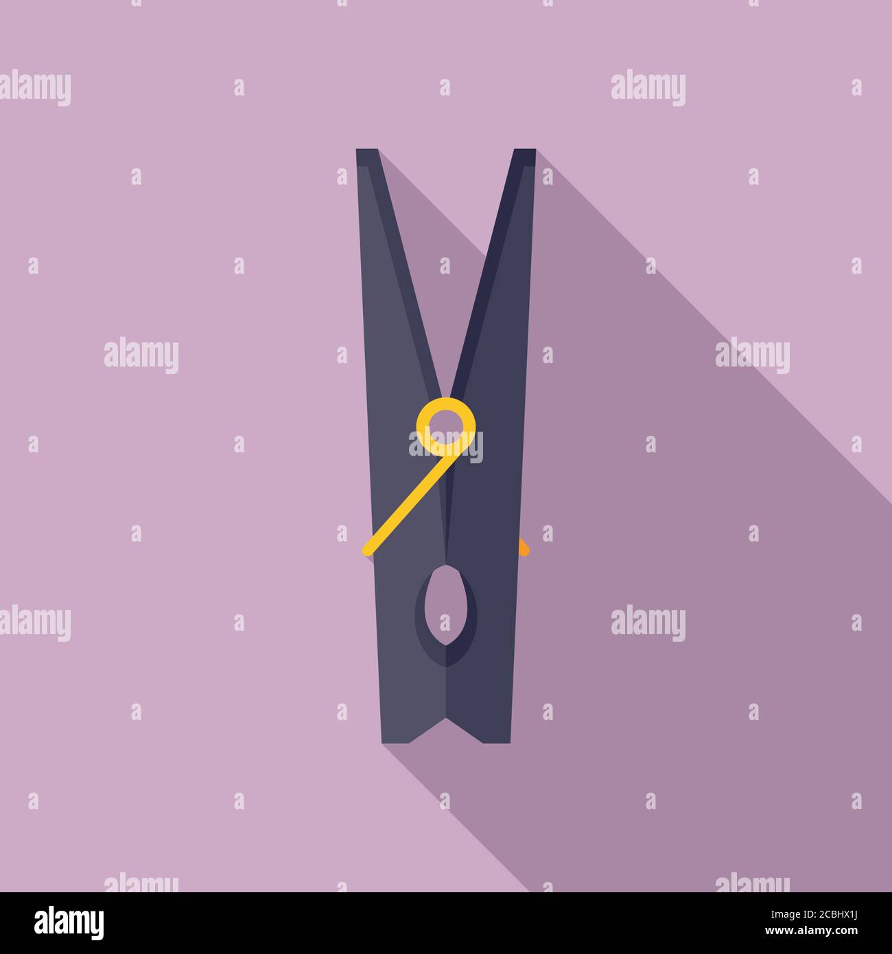Clothes pin clip icon. Flat illustration of clothes pin clip vector ...