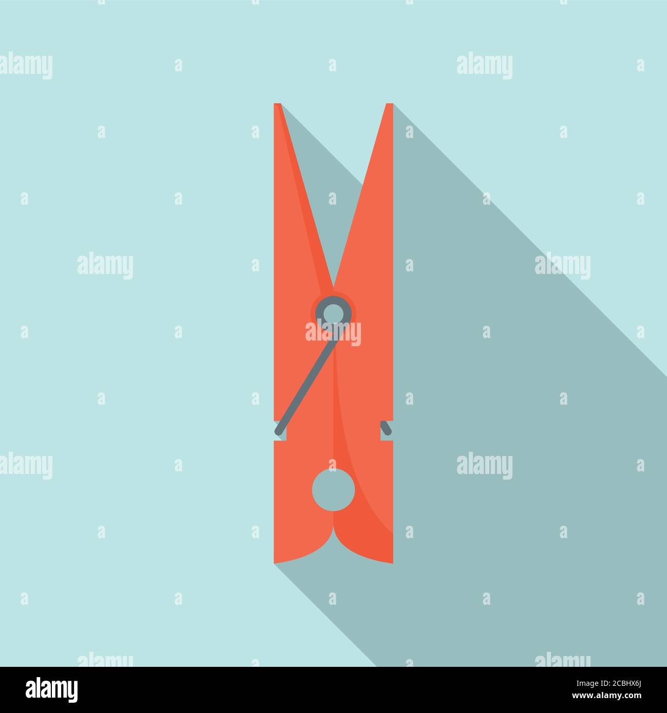 Stick clothes pin icon. Flat illustration of stick clothes pin vector ...