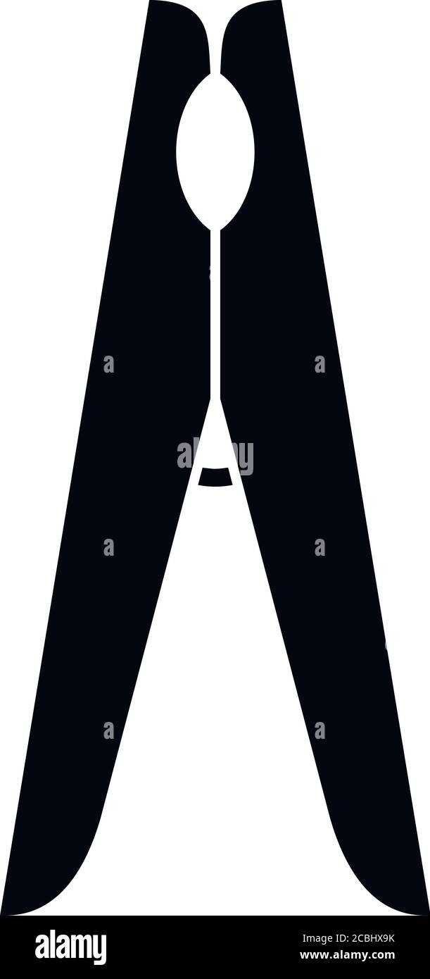 Clamp clothes pin icon. Simple illustration of clamp clothes pin vector ...