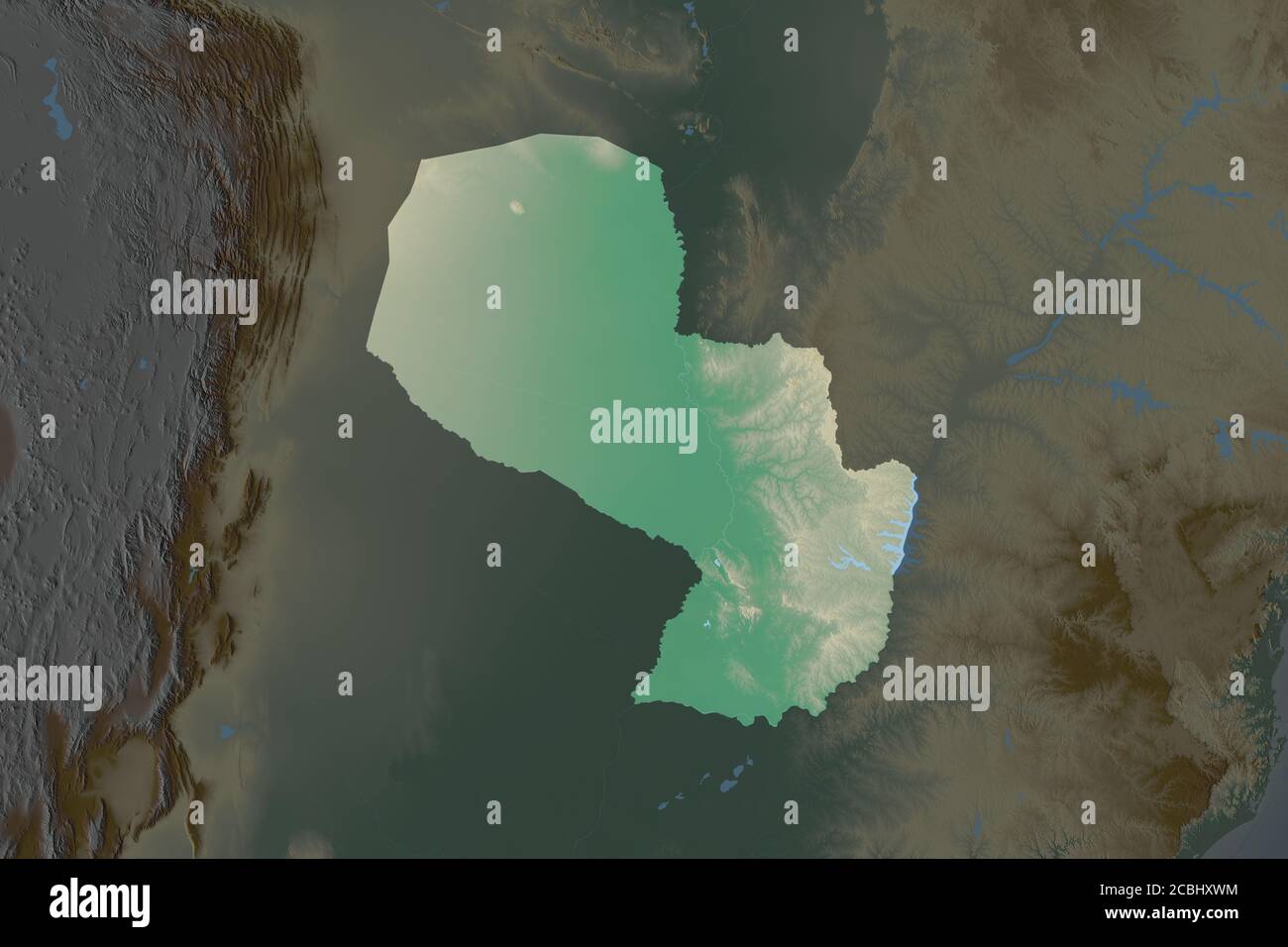 Paraguay relief map hi-res stock photography and images - Alamy
