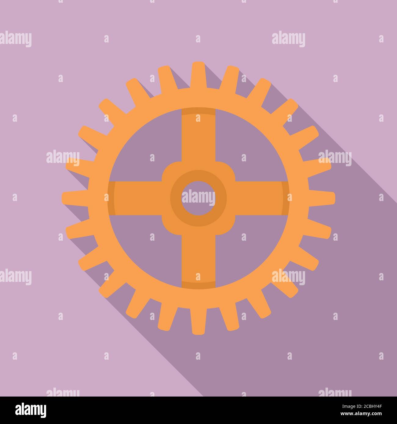 Watch cog wheel piece icon. Flat illustration of watch cog wheel piece ...