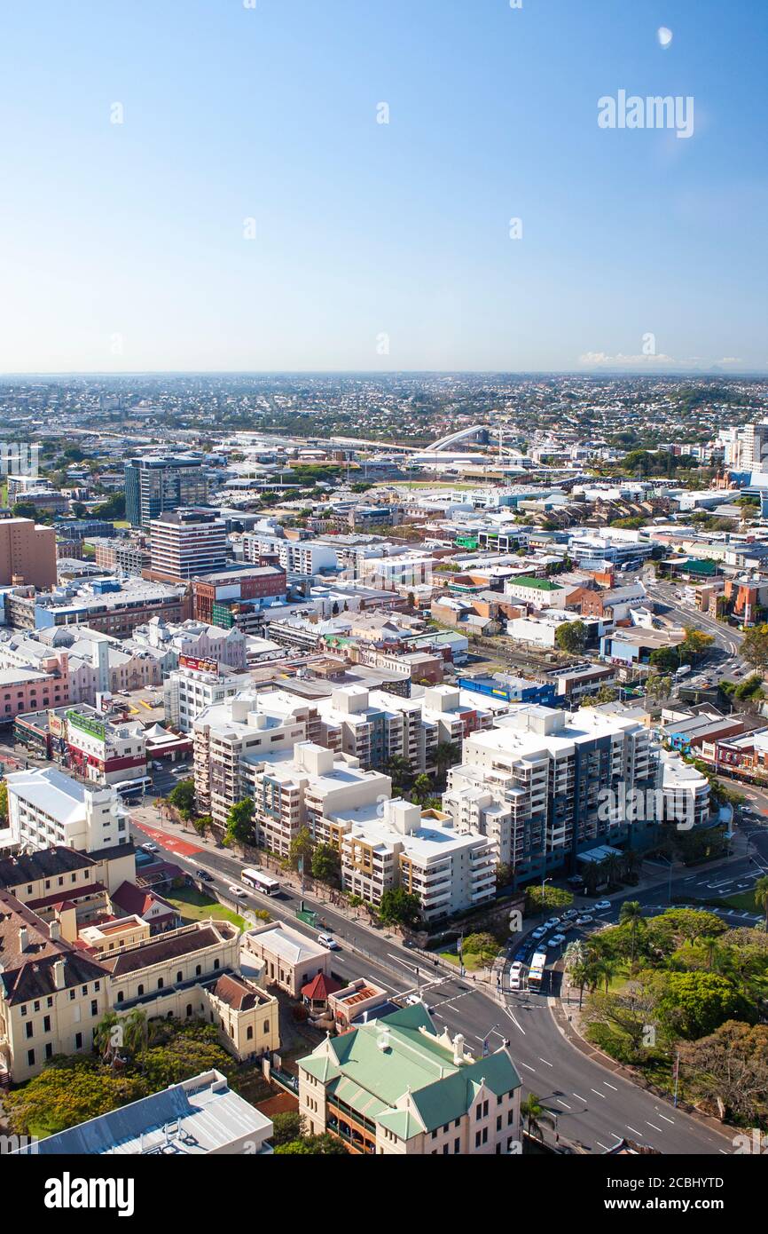 Aerial shot of urban area of Brisbane city Stock Photo - Alamy