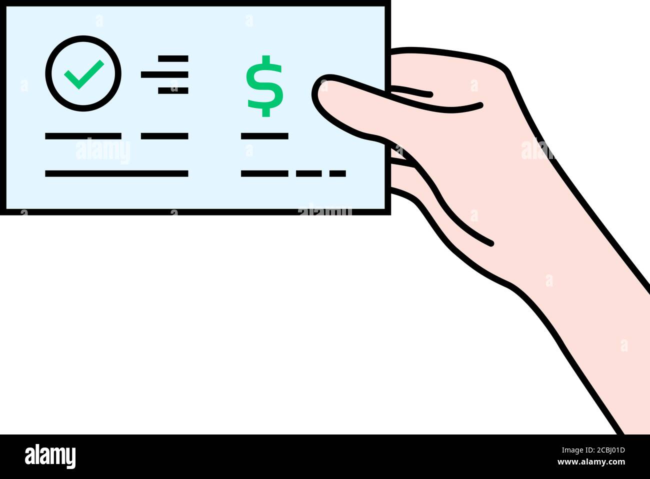 hand holding contour bank check Stock Vector Image & Art - Alamy