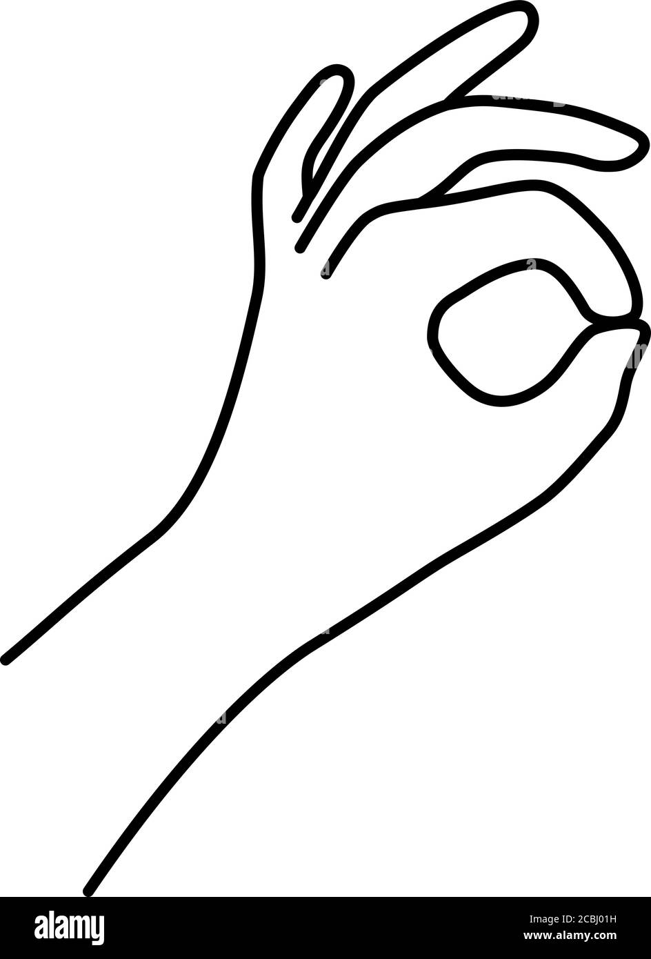 black ok thin line hand gesture Stock Vector Image & Art - Alamy